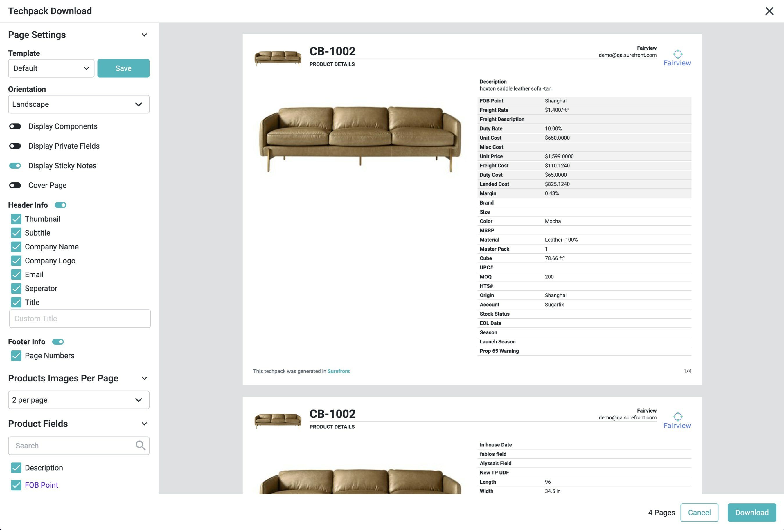 Surefront Releases a New PLM + PIM Feature - Tech Pack Builder